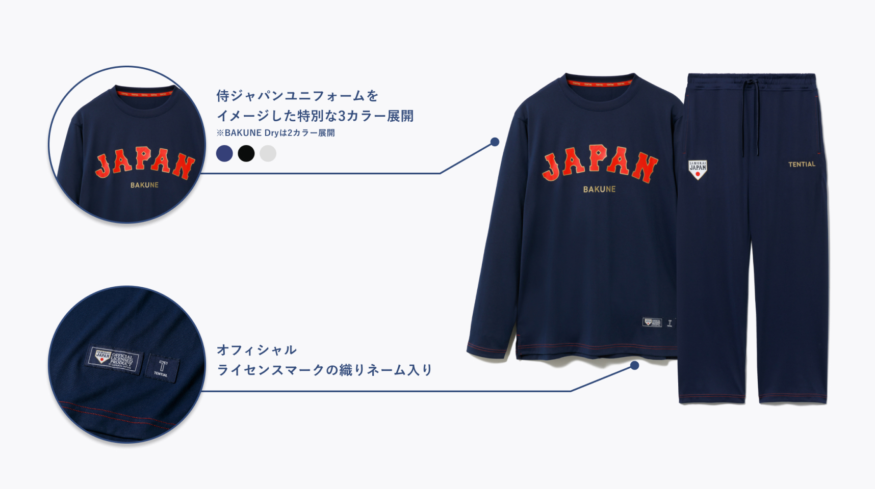 SAMURAI JAPAN(サムライジャパン)【JSJ-02】2013モデル コラボジャージ上下ネイビー XS BAKUNE スウェット 【侍ジャパンコラボ】 | TENTIAL公式オンラインストア